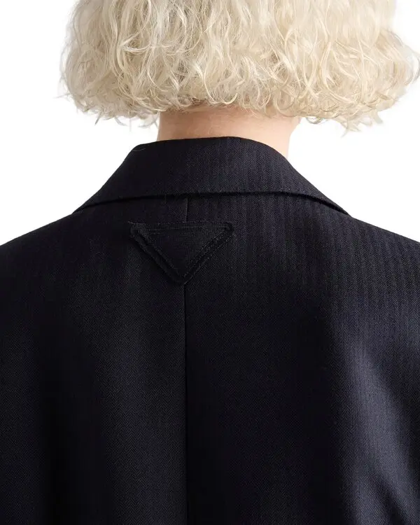 Prada Single-breasted Chevron Jacket - Blue