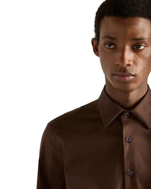 Prada Stretch Cotton Shirt - Brown