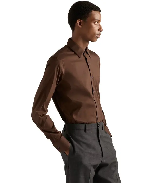 Prada Stretch Cotton Shirt - Brown