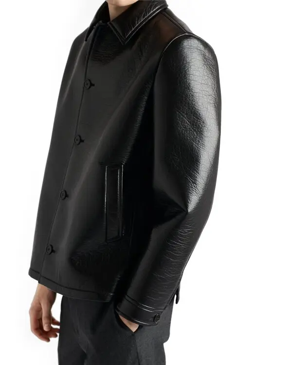 Prada Nappa Leather Caban Jacket