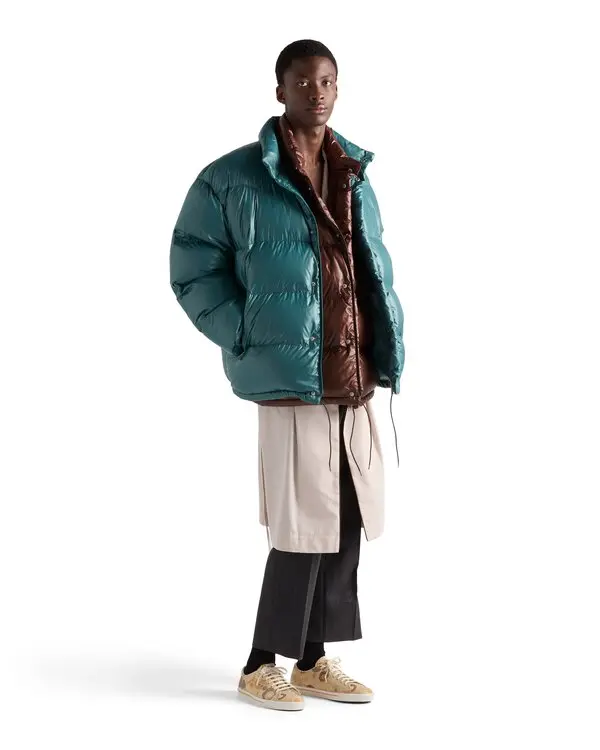 Prada Re-nylon Down Jacket - Light Blue