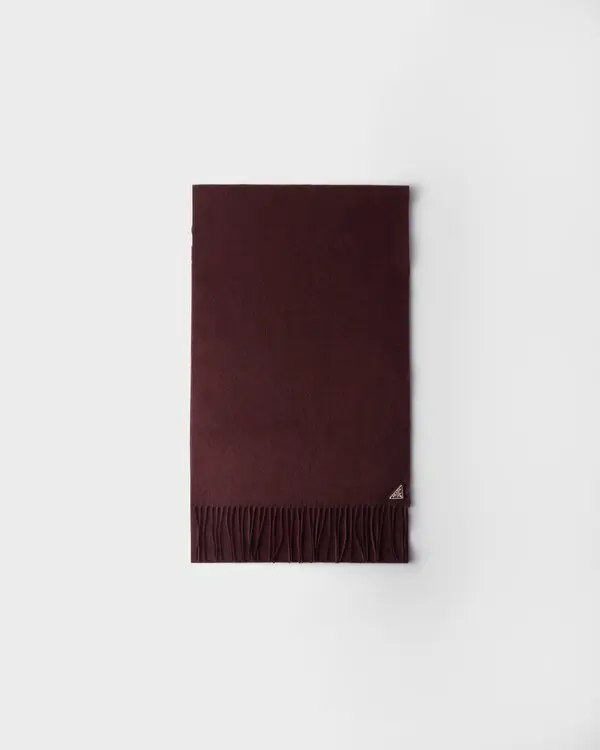 Prada Silk And Cashmere Scarf - Burgundy