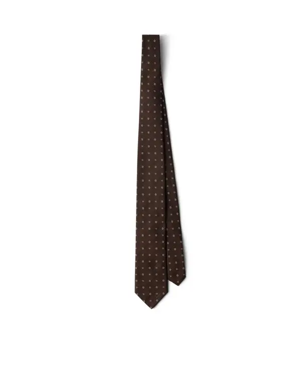Prada Silk Standard Tie - Brown