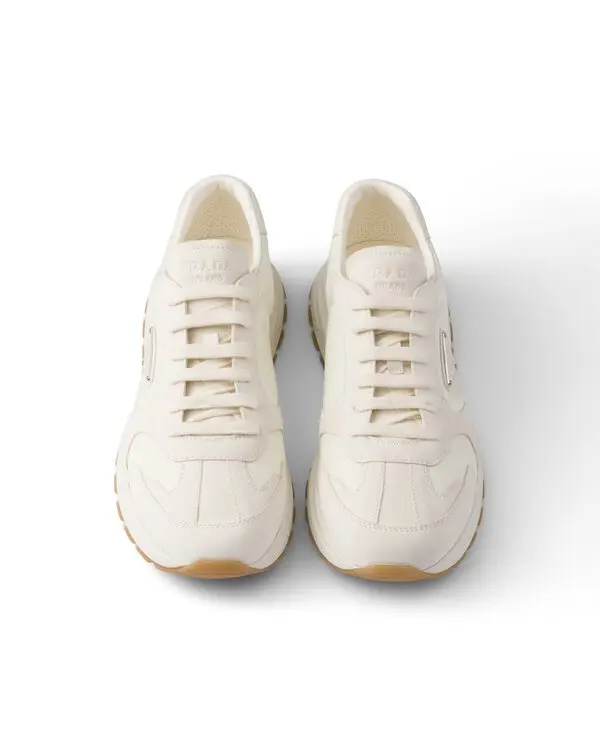 Prada Prax Suede And Re-nylon Sneakers - Neutral