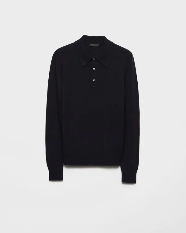 Prada Cashmere Polo Shirt - Navy