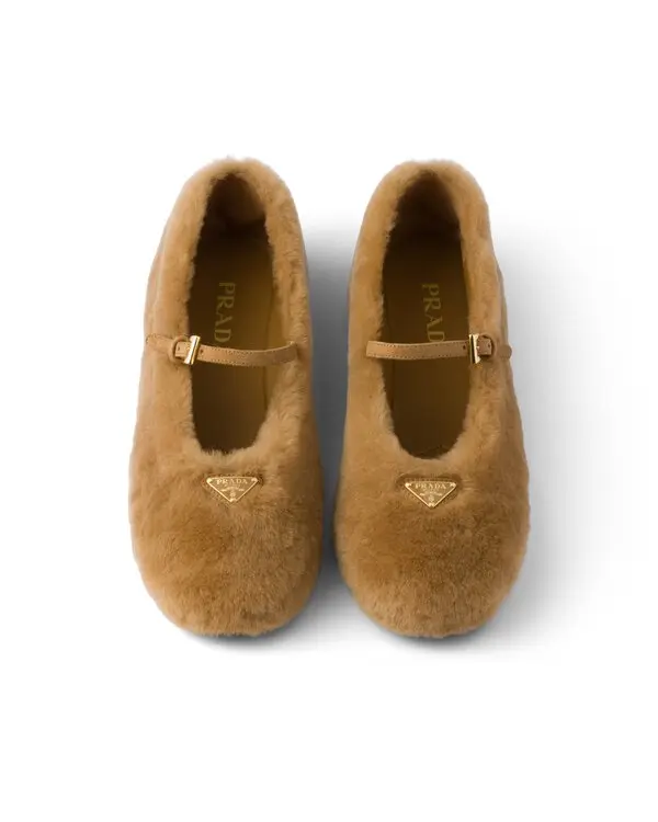Prada Shearling Ballerinas