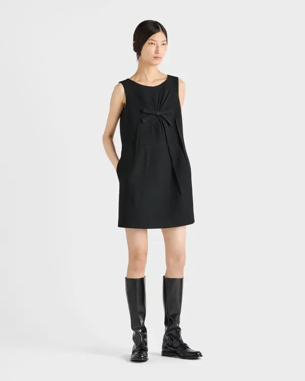 Prada Natt Fabric Mini-Dress - Black | Editorialist