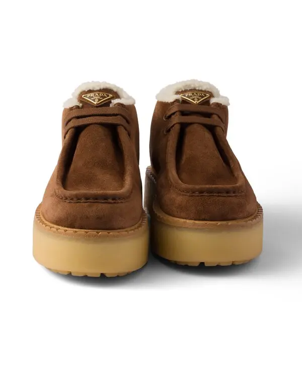 Prada Suede Chukka Boots - Brown