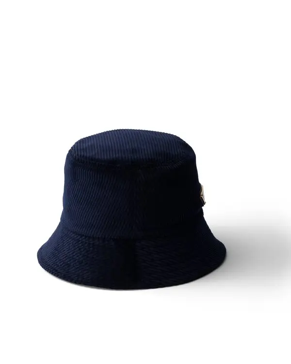 Prada Corduroy Bucket Hat - Blue