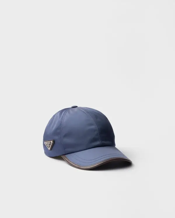 Prada Re-nylon And Leather Baseball Cap - Aviation Blue