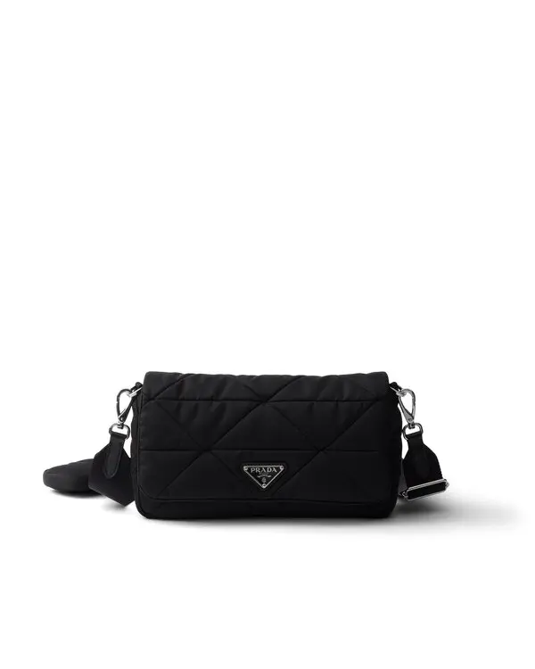 Prada Padded Re-nylon Shoulder Bag - Black