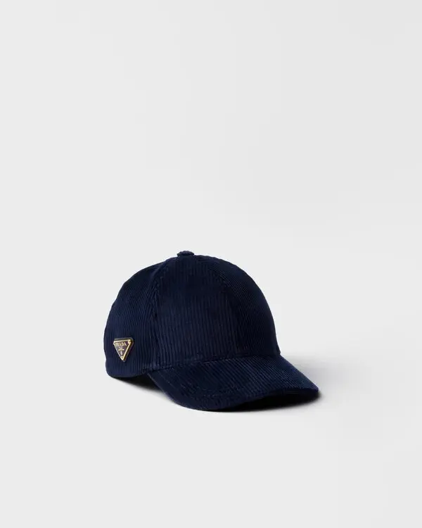 Prada Corduroy Baseball Cap - Navy
