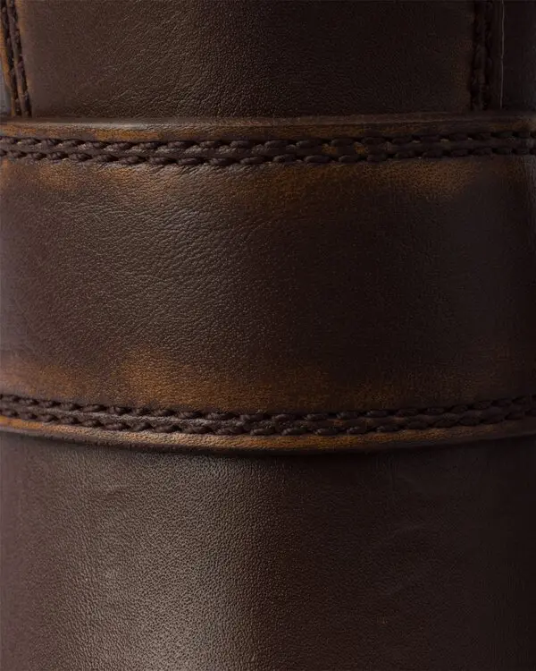 Prada Leather Booties - Brown
