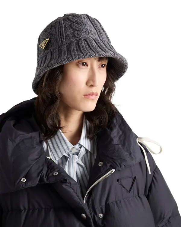 Prada Wool Bucket Hat - Grey