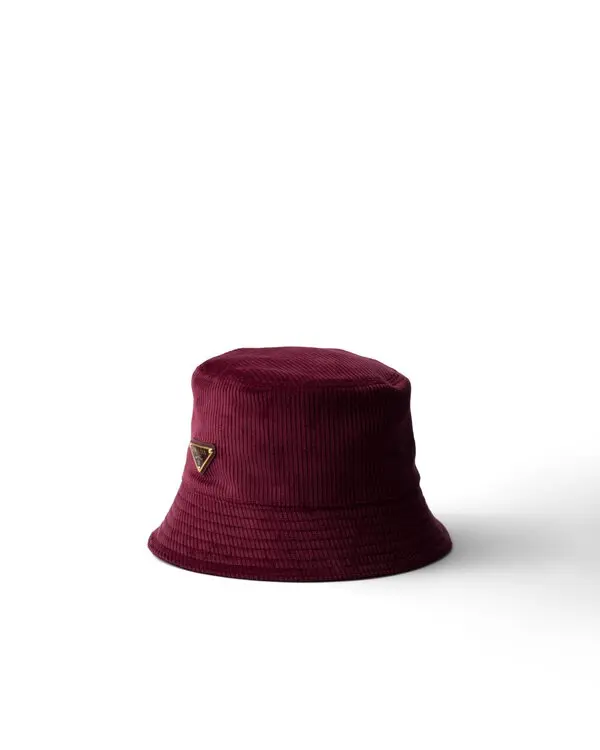 Prada Corduroy Bucket Hat - Red