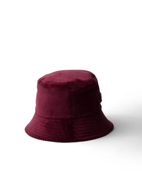 Prada Corduroy Bucket Hat - Red