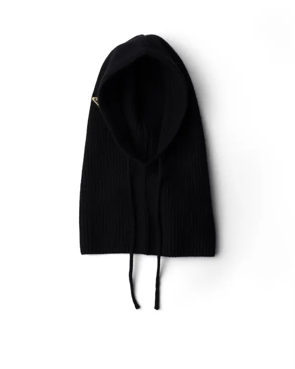 Prada Wool And Cashmere Knit Hood - Black