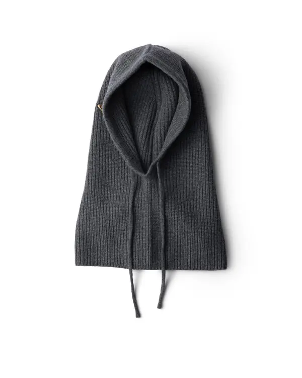 Prada Wool And Cashmere Knit Hood - Grey