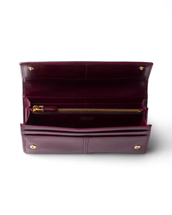 Prada Large Leather Wallet - Red