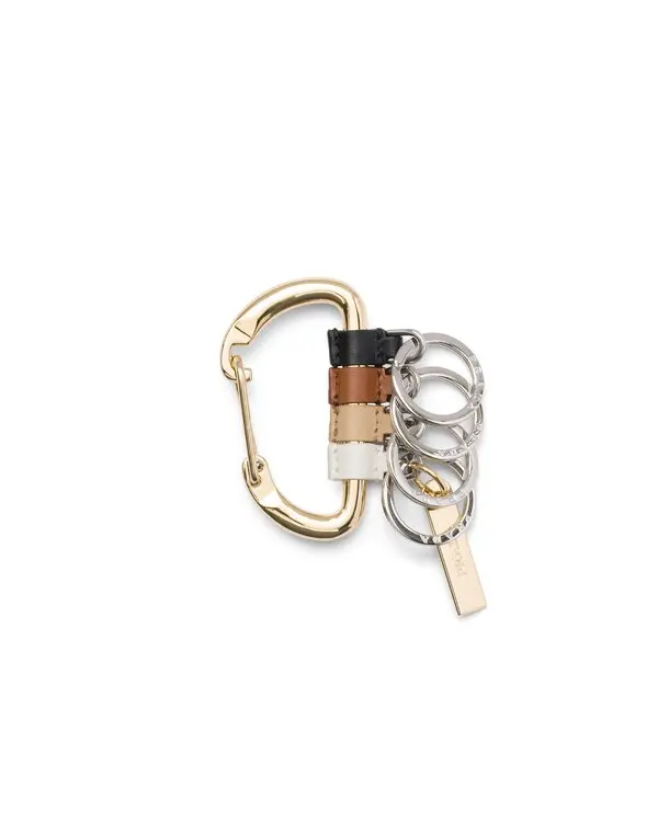 Prada Leather And Metal Keychain