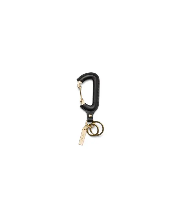 Prada Leather Key Ring - Black