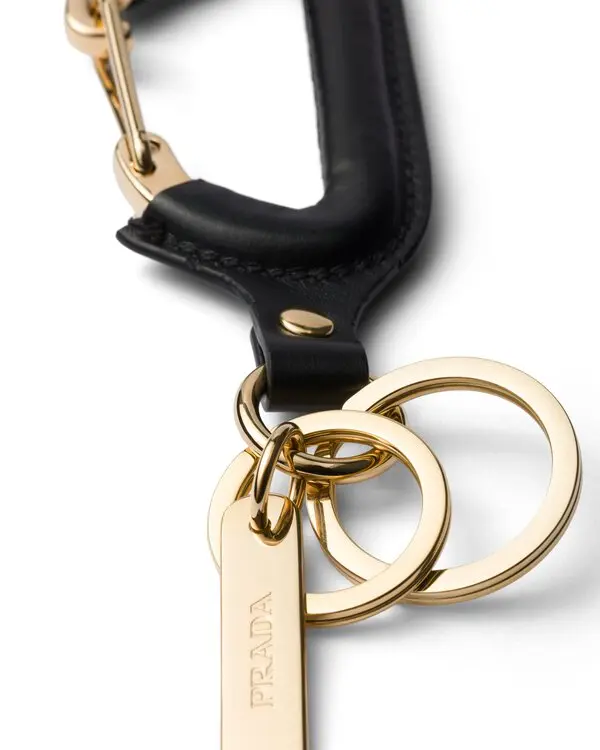 Prada Leather Key Ring - Black