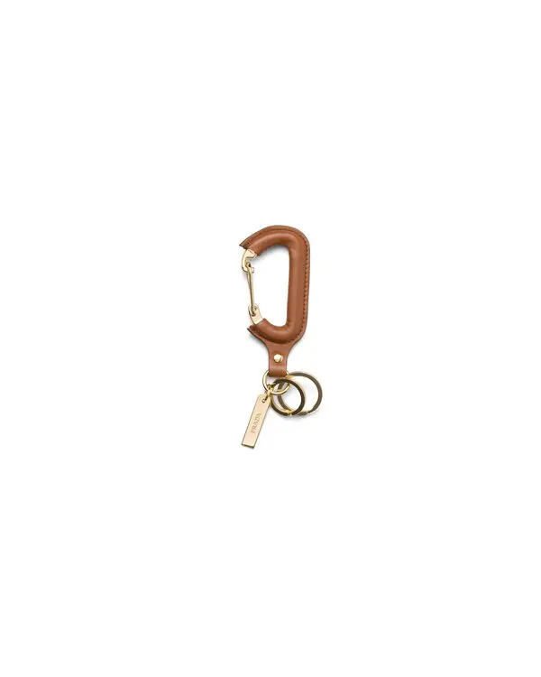 Prada Leather Key Ring - Brown