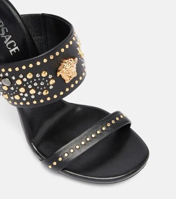 Versace La Medusa Studded Leather Sandals
