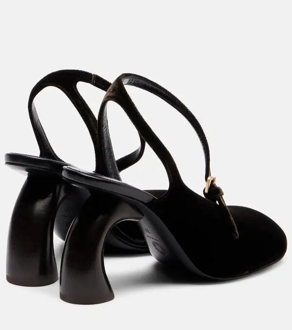Dries Van Noten 95 Velvet Slingback Pumps