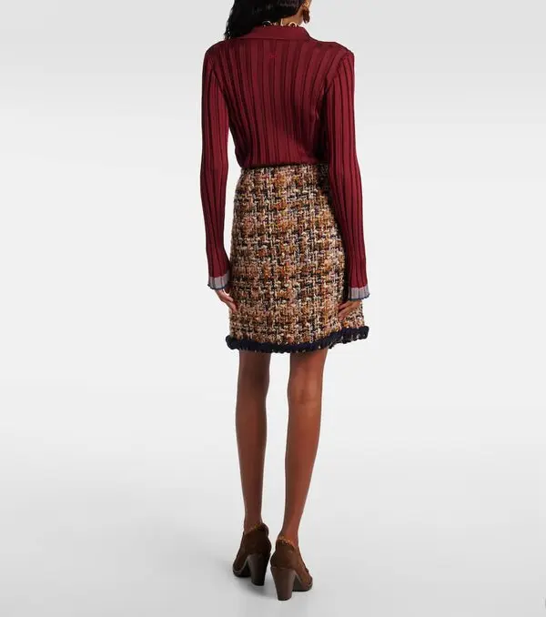 Etro Wool-blend Tweed Miniskirt