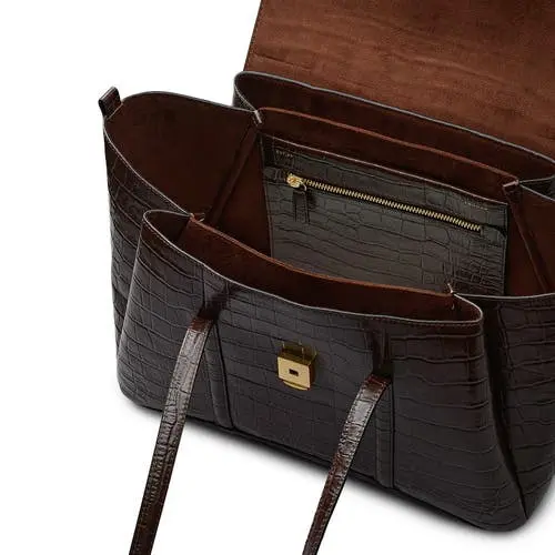 RADLEY The Chancery Faux Croc Flapover Shoulder Bag - Walnut