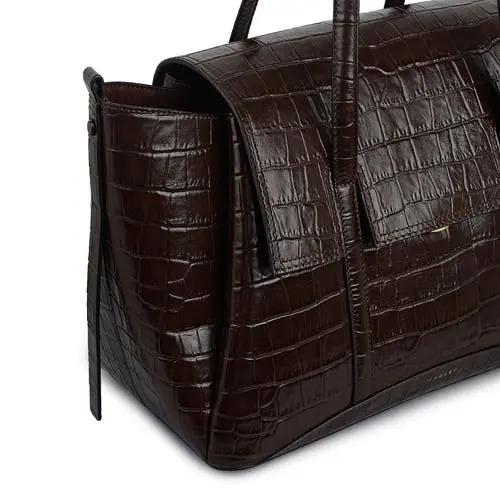 RADLEY The Chancery Faux Croc Flapover Shoulder Bag - Walnut