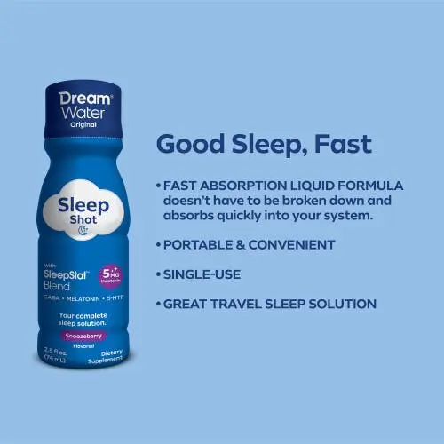 DREAM WATER Sleep Aid Supplement Drink; Melatonin 5mg, Gaba