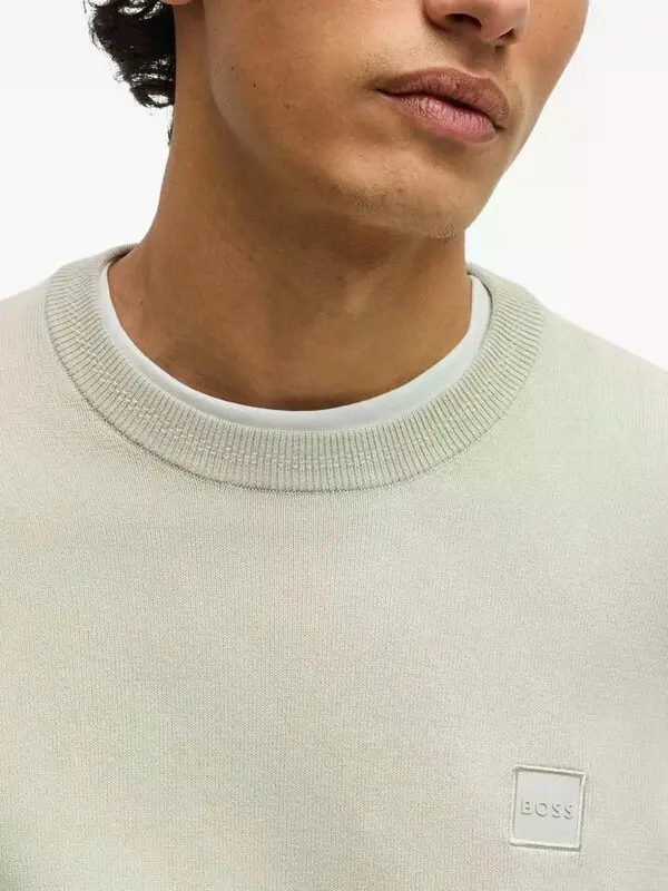 BOSS Logo Plaque Crew Neck Sweater