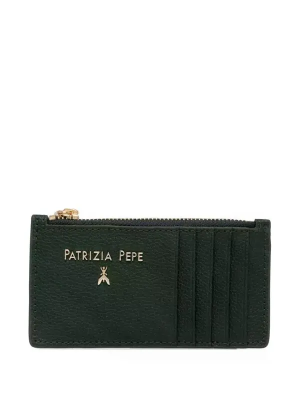 Patrizia Pepe Logo-lettering Leather Card Holder - Green