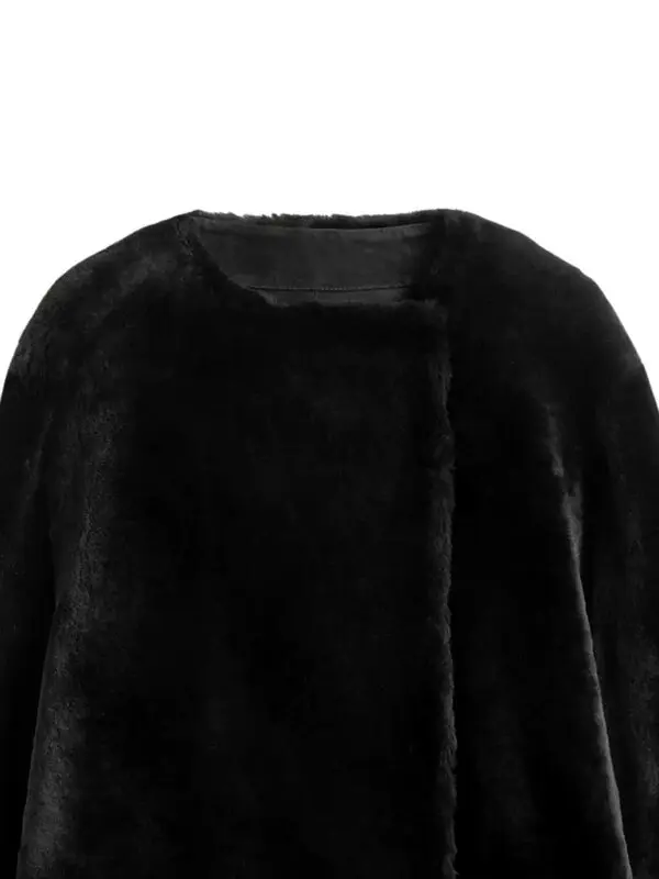 TOTEME Shearling Collarless Coat