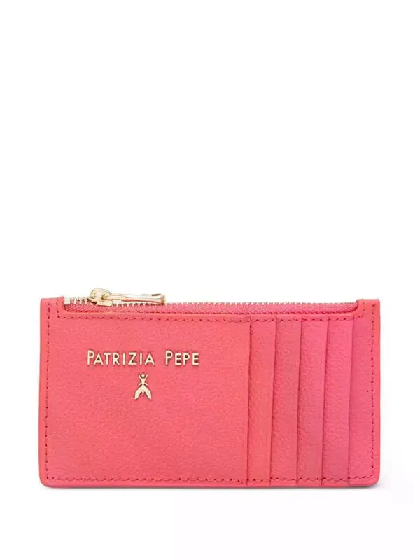 Patrizia Pepe Logo-lettering Leather Card Holder - Pink