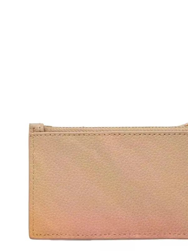 Patrizia Pepe Logo-lettering Leather Card Holder - Neutrals