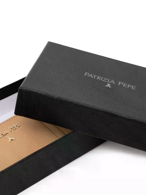 Patrizia Pepe Logo-lettering Leather Card Holder - Neutrals