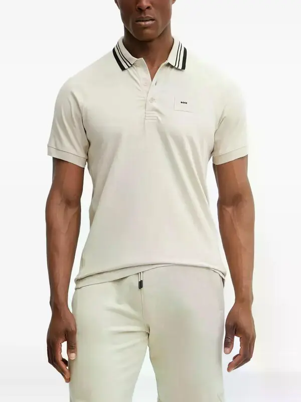 BOSS Tipped-collar Polo Shirt - Neutrals