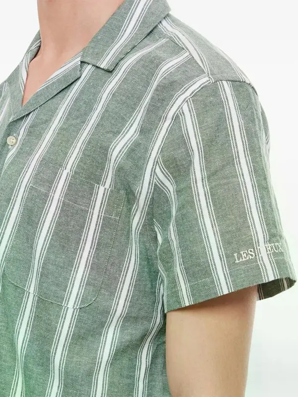 LES DEUX Striped Short-sleeve Shirt