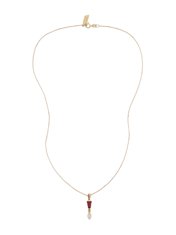 LOREN STEWART Carmilla Garnet And Topaz Necklace - Gold