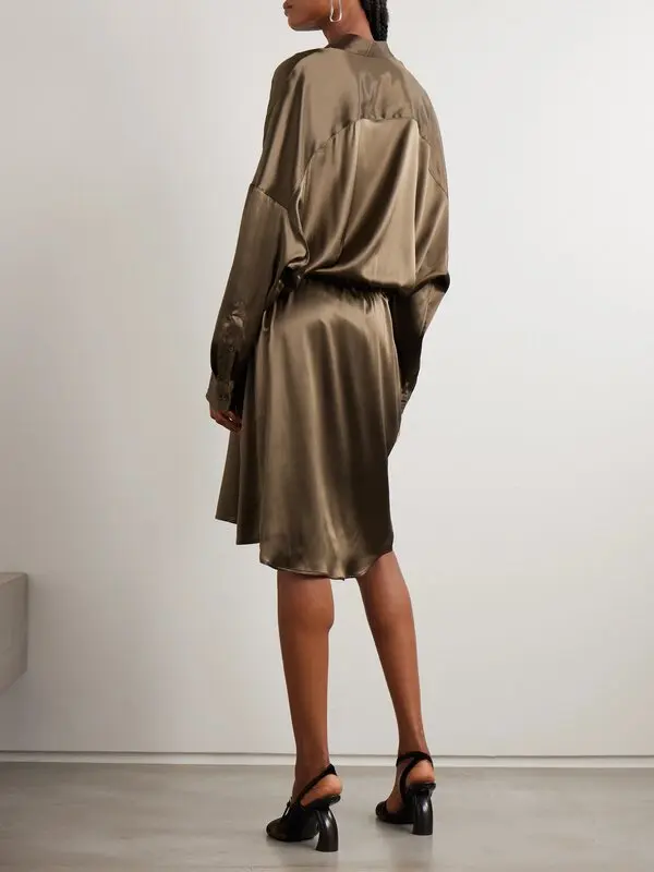 jacket with brown dress Men's Satin Shirt - Brown - XL - Constant main image 1