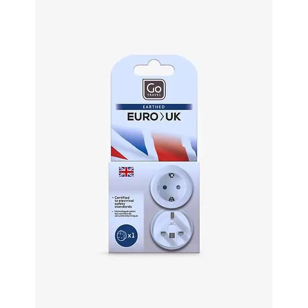 GO TRAVEL Earthed Euro/uk Adapter - White