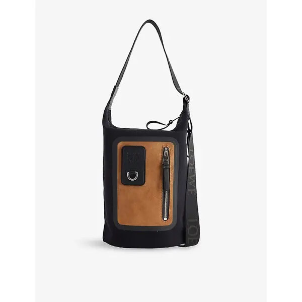 Loewe Flex Loop Small Cotton Shoulder Bag - Black/dark Gold