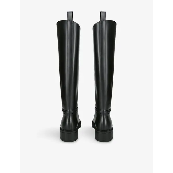 STUART WEITZMAN Celia Flat Leather Knee-high Boots - Black