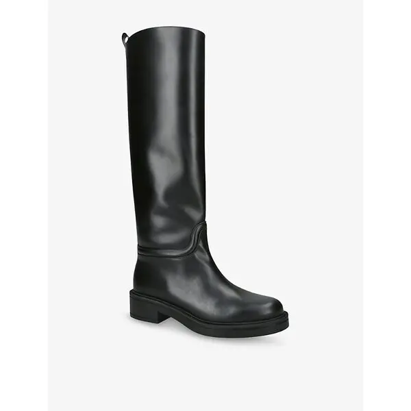 STUART WEITZMAN Celia Flat Leather Knee-high Boots - Black