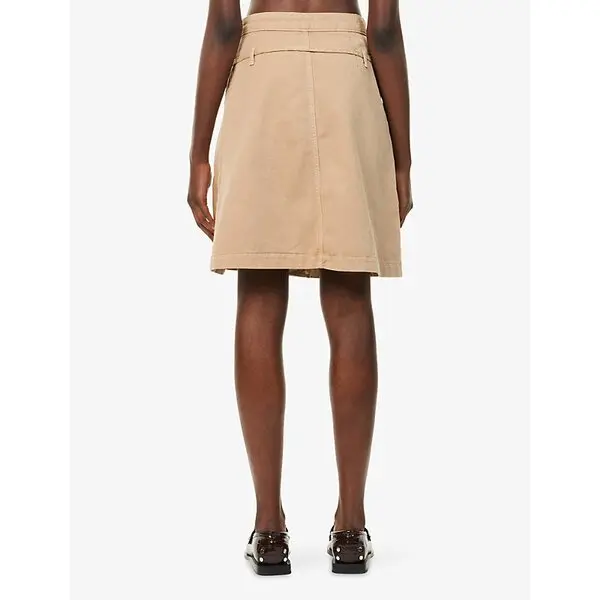 DAMSON MADDER Kat Kilt Wrap-front Denim Midi Skirt
