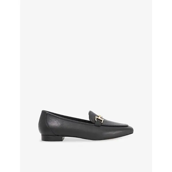 DUNE Grained Flat Leather Loafers - Black Leather