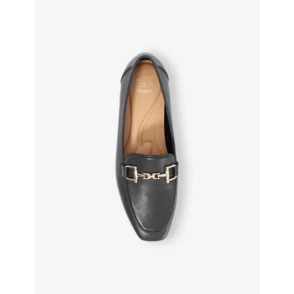 DUNE Grained Flat Leather Loafers - Black Leather
